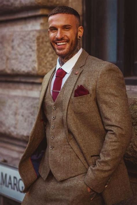 Mens Brown Suit For Wedding And Business Sainly