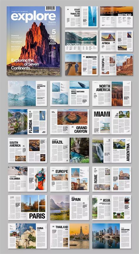 Modern Magazine Template Indd Design Indesign Magazine Layouts