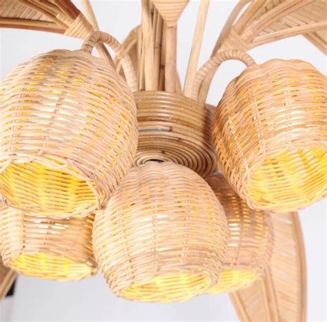 Rattan Coconut Treepalm Tree Ceiling Light For Sale At 1stdibs