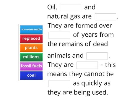 Fossil Fuels Complete The Sentence