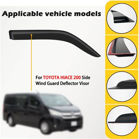 Toyota Hiace 200 Side Wind Guard Deflector Visor Sleek Black