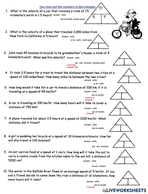 Velocity Problems Worksheet Worksheets Library