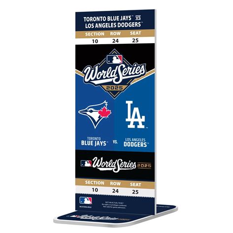 Mlb World Series 2025 Replica Opening Night Ticket Toronto Blue Jays Vs La Dodgers Real