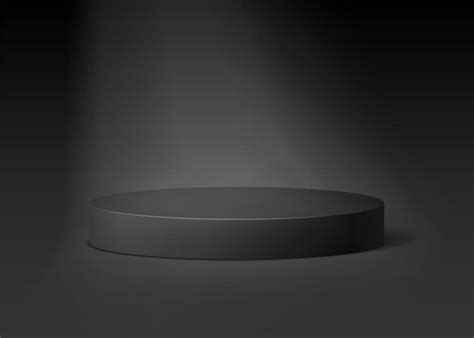 제품 디스플레이 프레 젠 테이 션 3d 현실적인 벡터 일러스트 레이 션에 대 한 실린더 받침대 연단 프리미엄 벡터
