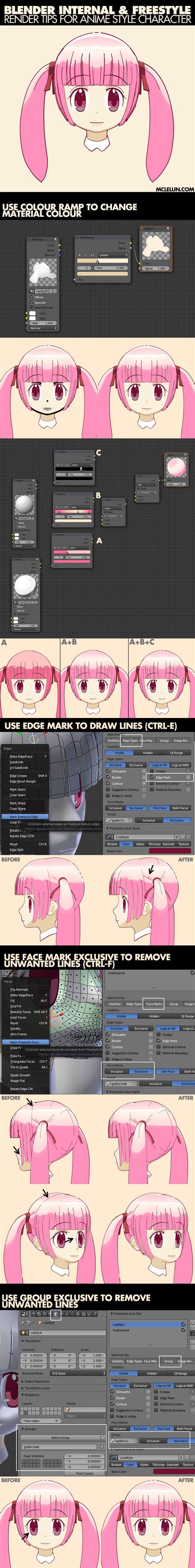 blender3d and freestyle tips for anime character
