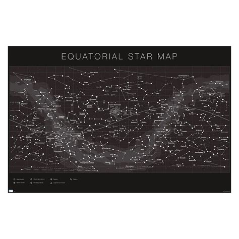 Five Below Astrology Equatorial Star Map Poster 2237in X 34in At