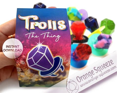 Instant Download Trolls Candy Label The Thing Treat Bag Toppers Trolls Theme Trolls Party