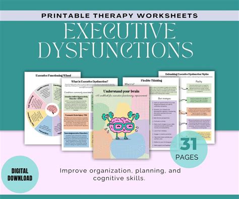 Executive Functioning Wheel Worksheets Adhd Mental Health Autism