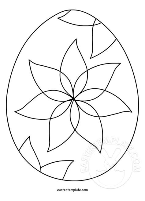 Easter Egg With Flower Pattern Easter Template