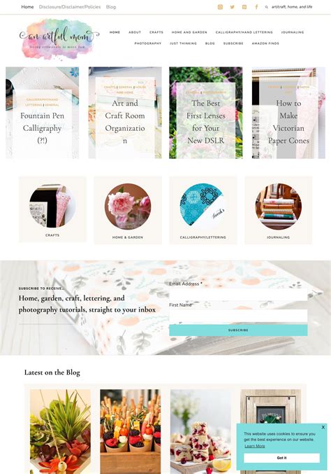 Client Showcase An Artful Mom Stunning Website Restored 316