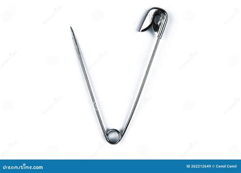 Open Safety Pin Isolated On White Background Stock Image Image Of