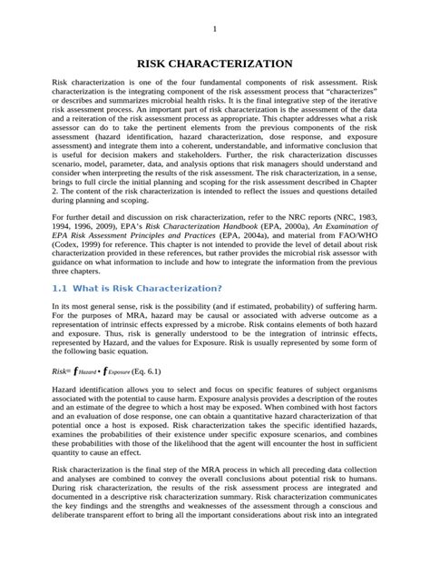 Risk Characterization Pdf Sensitivity Analysis Risk