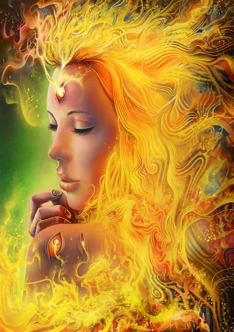 En En Fire Hair By Lun Art Sun Goddess Karma Lady Nada Twin Flame