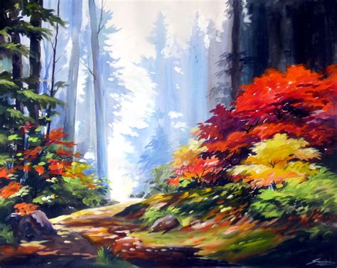 Buy Painting Beauty Of Mountain Forest Artwork No 7486 By Indian Artist