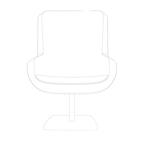 Comfortable Chair Contour Isolated On White Background Vector Vector