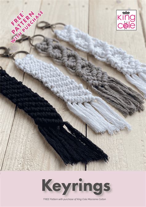 King Cole Macrame Keyrings Free Pattern