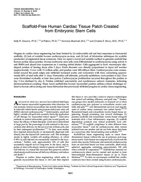 Pdf Scaffold Free Human Cardiac Tissue Patch Created From Embryonic
