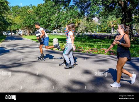 New Orleans La Usa October 9 2023 Man Playing An Accordion While