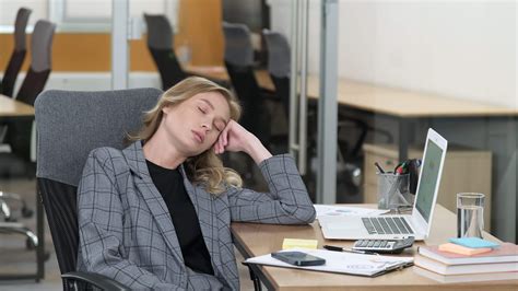 Professional Woman Sleeping In The Office Business Woman Having A Nap