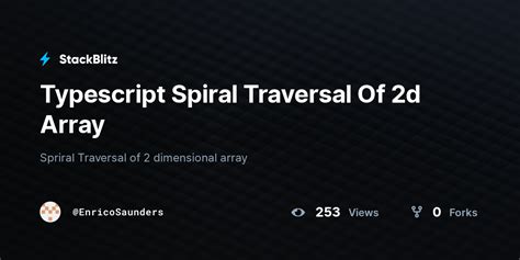 Typescript Spiral Traversal Of 2d Array Stackblitz