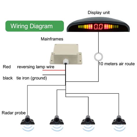 Led Truck Reversing Sensor System 4 Sensors 10m Air Line