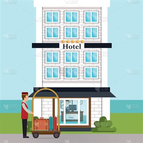 酒店性格门童行李手提箱建筑业度假胜地工作服务