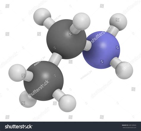 Ethylamine Organic Base Molecule 3d Rendering Stock Illustration