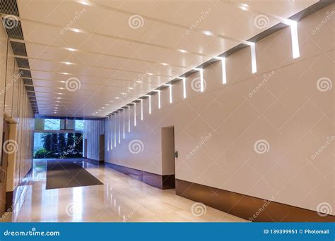 Modern Commercial Building Lobby Office Corridor Hotel Passageway Stock