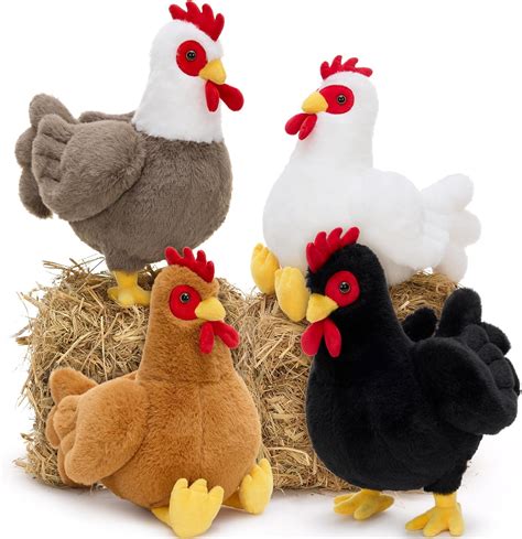 Tezituor 4 Pcs Large Chicken Stuffed Animals Set 12 Inch