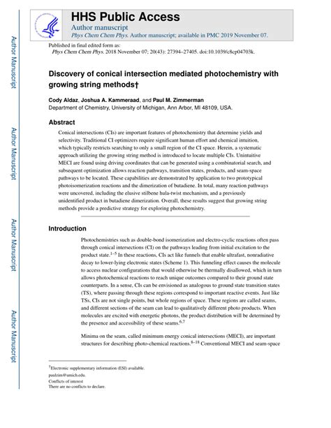 Pdf Discovery Of Conical Intersection Mediated Photochemistry With