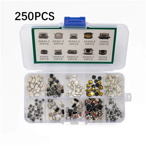250 Values Tactile Push Button Switch Micro Momentary Tact Assortment