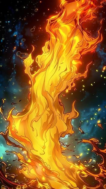 Abstract Flames In Cosmic Space Premium Ai Generated Image
