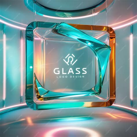 3d Glass Logo Mockup Desing Template Premium Ai Generated Image