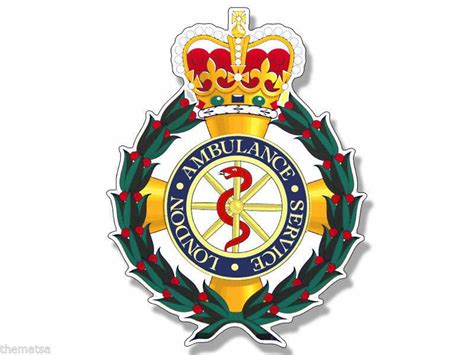 4 London Ambulance Service Badge Crest Helmet Bumper Sticker Decal Usa