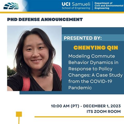 Uc Irvine Civil And Environmental Engineering On Linkedin Phddefense