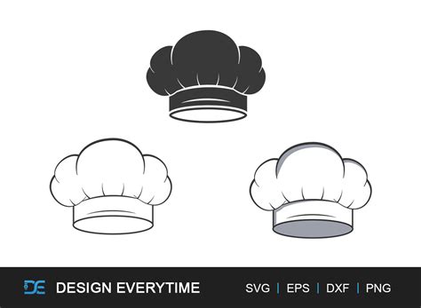 Chef Hat Svg Chef Hat Silhouette Graphic By Designeverytime · Creative Fabrica
