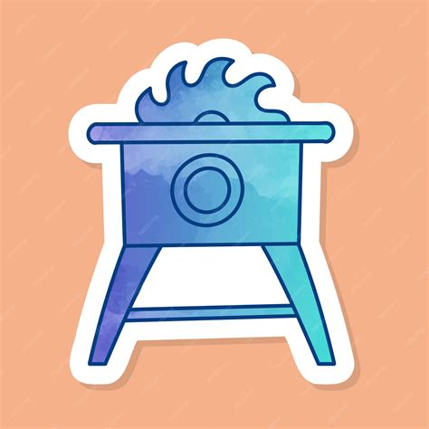 Sticker De Color Para La Sierra De Mesa Para Carpintería Vector Premium