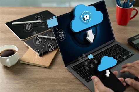 Premium Photo Backup Concept Business Transfer Files Receiver And