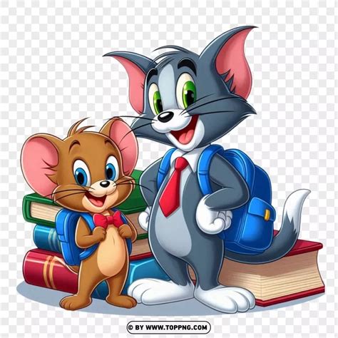 Tom And Jerry With Books And Backpack Toppng Tom And Jerry Cartoon