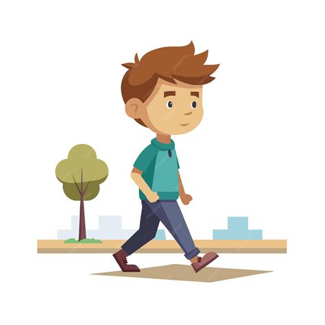 Premium Vector A Boy Walking On A Lonely Street Flat Style Vector