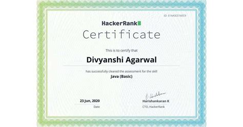 divyanshi agarwal on linkedin hackerrank javaprogramming