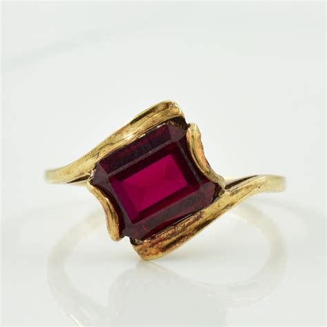 Synthetic Ruby Bypass Ring 200ct Sz 575 100 Ways