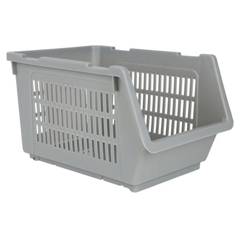 Grey Stackable Storage Basket Small
