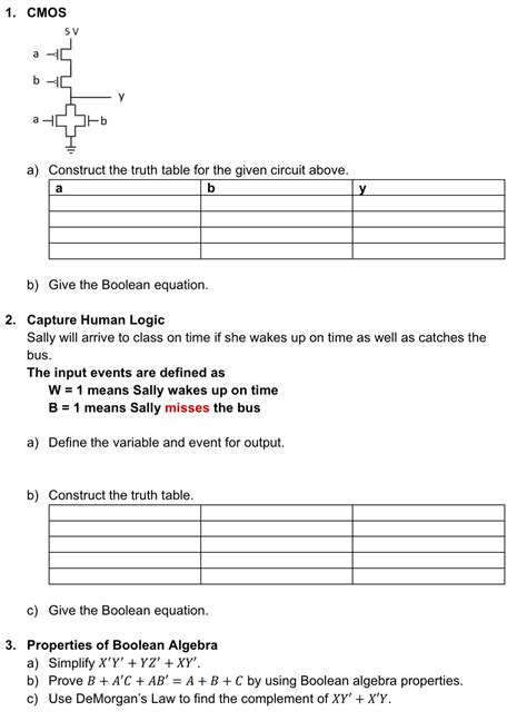 Solved CMOSa Construct The Truth Table For The Given Chegg