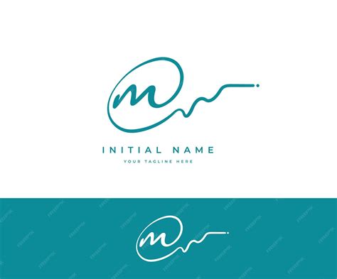 Premium Vector M Initial Handwritten Autograph Signature Logo
