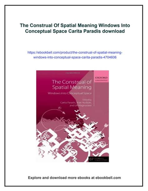 The Construal Of Spatial Meaning Windows Into Conceptual Space Carita