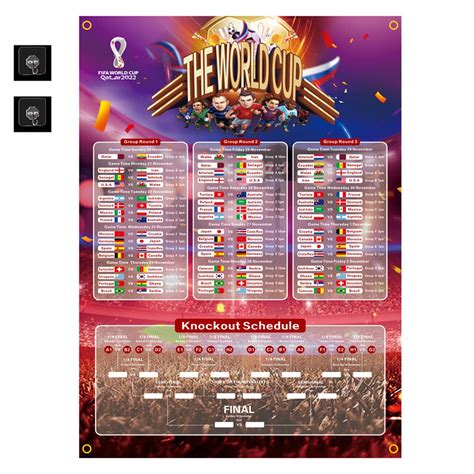 Buy Qatar 2022 World Football Cup Match Wall Chart 2022 Match