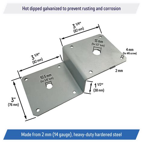 Galvanized Deck Joist Tie Plate Z Bracket For 2x4 Cross Joist 4x4 Post
