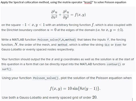 Apply The Spectral Collocation Method Using The