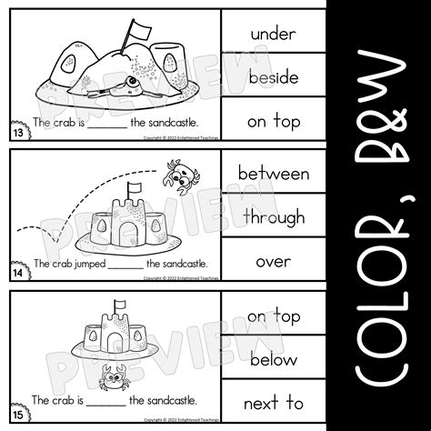 Prepositions Pictures Black And White
